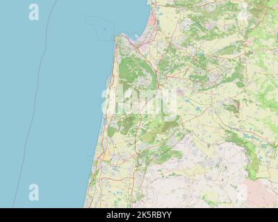 Haifa, district of Israel. Open Street Map. Locations and names of ...