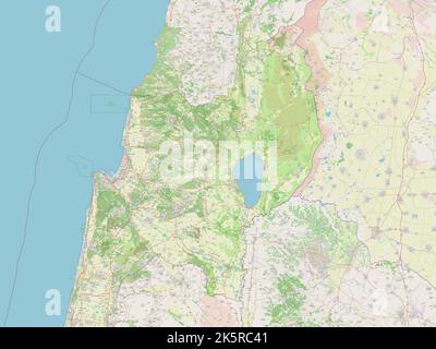 HaZafon, district of Israel. Open Street Map. Locations of major cities ...