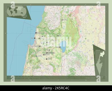 HaZafon, district of Israel. Open Street Map. Locations of major cities ...