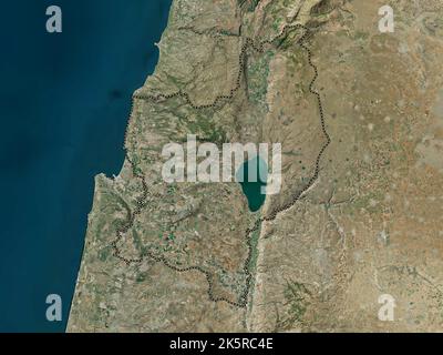 HaZafon, district of Israel. High resolution satellite map. Locations ...