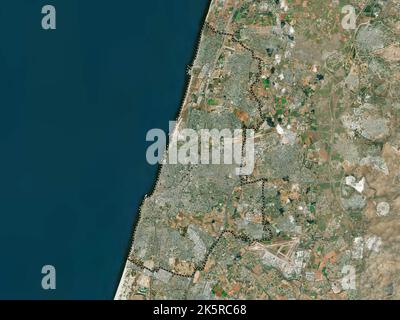 Tel Aviv, district of Israel. High resolution satellite map. Locations ...