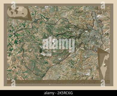 Jerusalem, district of Israel. High resolution satellite map Stock ...