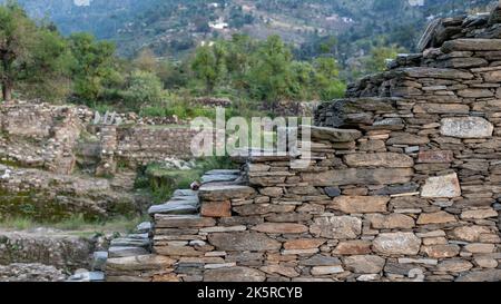 Amlukdara stupa historical place in the mount elum in the swat valley ...