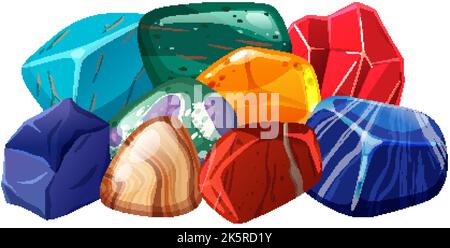 Pile of gemstones and crystals illustration Stock Vector Image & Art ...
