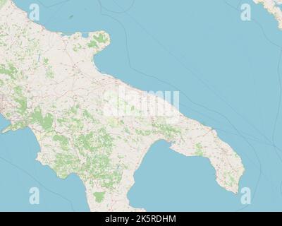 Apulia, region of Italy. Open Street Map. Corner auxiliary location ...