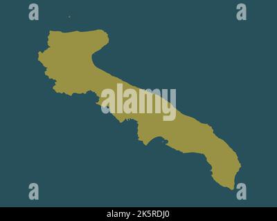 Apulia, region of Italy. Solid color shape. Locations and names of ...