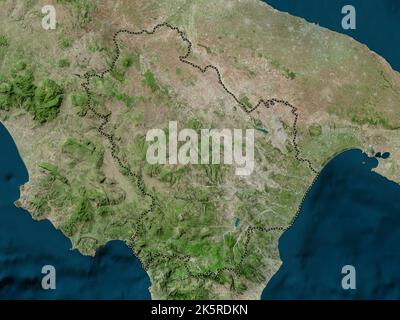 Basilicata, region of Italy. High resolution satellite map. Corner ...