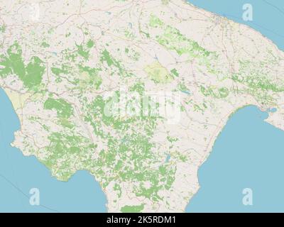 Basilicata, region of Italy. Open Street Map. Locations and names of ...