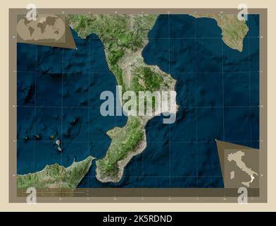 Calabria, region of Italy. High resolution satellite map Stock Photo ...