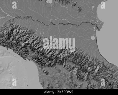 Emilia-Romagna, region of Italy. Elevation map colored in wiki style ...