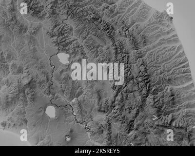 Umbria, region of Italy. Grayscale elevation map with lakes and rivers ...