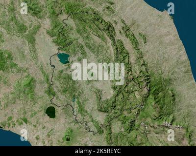 Umbria, region of Italy. High resolution satellite map. Locations of ...
