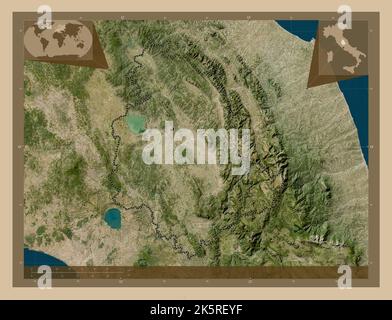 Umbria, region of Italy. Low resolution satellite map Stock Photo - Alamy