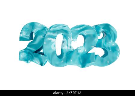 2023 new year 3d render illustration. Happy New Year 2023. Number ...