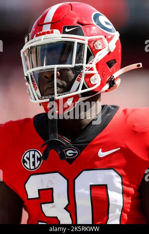 Georgia running back Daijun Edwards (30) tries to runs past Vanderbilt ...