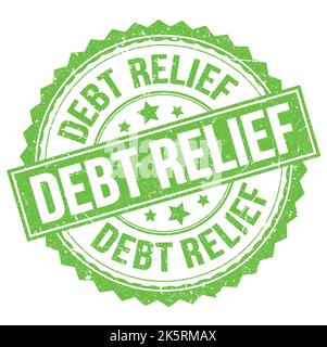 DEBT RELIEF, words written on red rectangle stamp sign Stock Photo - Alamy