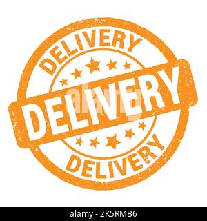 DELIVERY text written on orange grungy stamp sign Stock Photo - Alamy