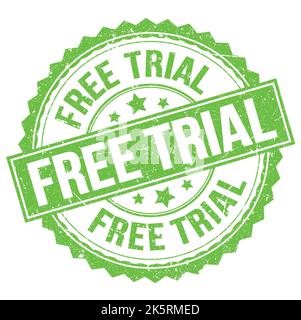 FREE TRIAL text written on pink-black trapeze stamp sign Stock Photo ...