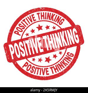 POSITIVE THINKING text written on red round postal stamp sign Stock ...