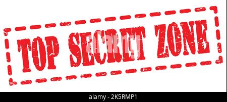 TOP SECRET ZONE text written on blue grungy lines stamp sign Stock ...