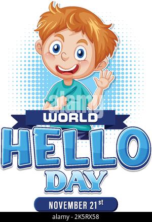 World hello day poster design illustration Stock Vector Image & Art - Alamy