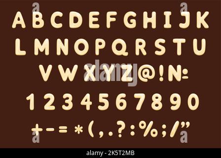 Chocolate font, type. Sweety typeface of vector alphabet letters and ...