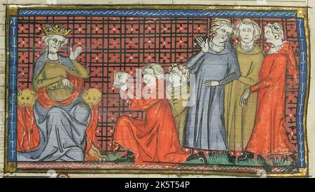 Alexios I Komnenos and Hugh of Vermandois (From "Li rommans de Godefroy ...
