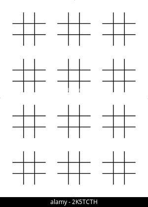 Tic Tac Toe variations table. Mini game. Vector illustration Stock ...