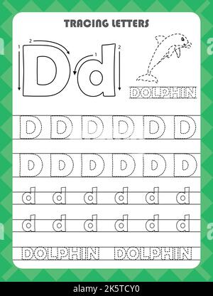 Trace letters of English alphabet and fill colors Uppercase and lowercase T. Handwriting ...