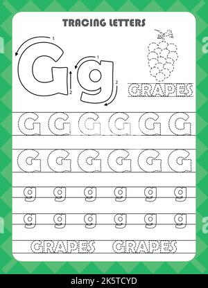 Trace and color for kids, grapes vector Stock Vector Image & Art - Alamy