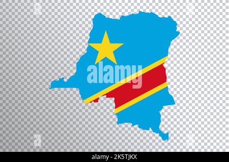 Congo flag on map, transparent background, Clipping path Stock Photo ...