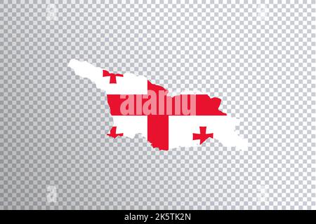 Georgia flag on map, transparent background, Clipping path Stock Photo ...