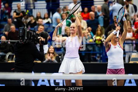 Alicja Rosolska of Poland & Erin Routliffe of Australia in action ...