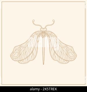 Art nouveau style dragonfly insect basic element. 1920-1930 years ...