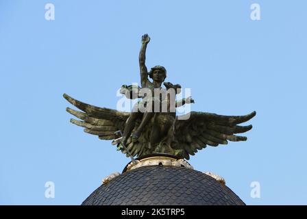 1934 architecture Cupola sculpture of winged phoenix and greek youth ...