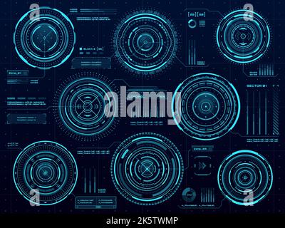 Dashboard graphs. Hud info screen, futuristic interactive interface with charts and diagrams ...
