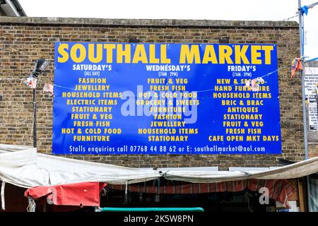 Southall Market at Southall Broadway - LONDON, UK - JUNE 9, 2022 Stock ...
