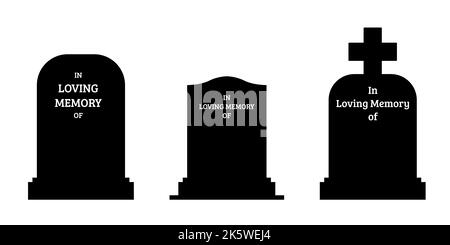 In Loving Memory Of headstone at a cemetery. Blank grave stone vector ...