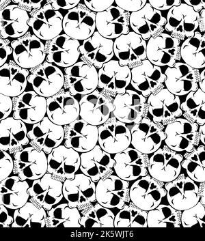Skull pattern seamless. skeleton head background. bone texture Stock ...