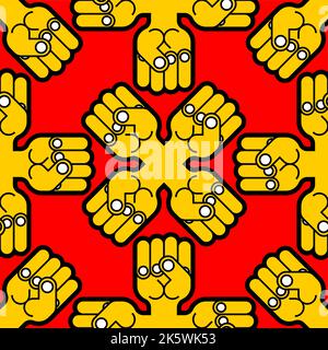 Fist Pattern seamless . Fists Background. Vector texture Stock Vector ...