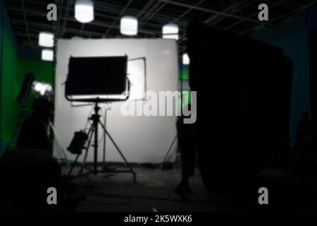 Silhouette of video production behind the scenes or B roll or making of ...