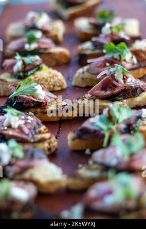 Bison appetizers bites Stock Photo - Alamy
