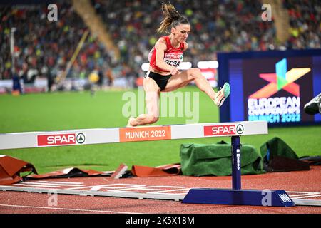 Luiza Gega participating in the 3000m steeplechase of the European ...