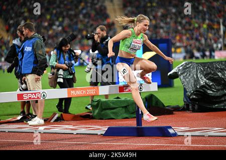 Marusa Mismas participating in the 3000m steeplechase of the European ...
