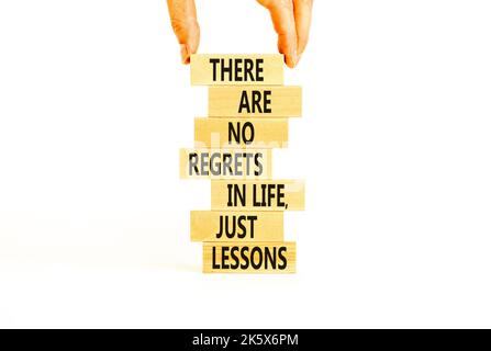 Regrets or lessons symbol. Concept words There are no regrets in life ...