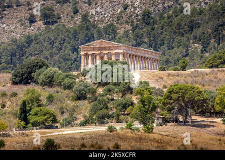 Calatafimi-Segesta, Sicily, Italy - July 9, 2020: Doric Temple and ...