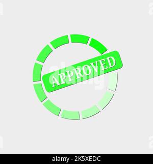 Approved stamp, green isolated on white background, illustration Stock ...
