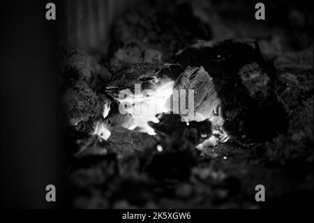 Detailed plan of the combustion chamber in the fireplace, burning wood ...