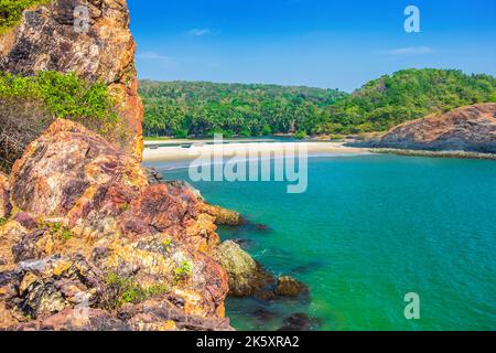 Empty beaches and Beautiful coastal scenery on the Konkan coast of ...