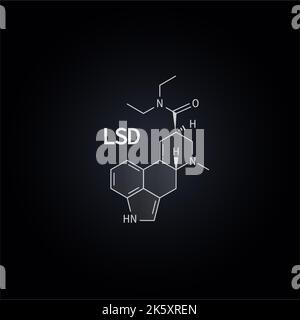 The chemical formula of LSD lysergic acid with the spike of rye struck ...